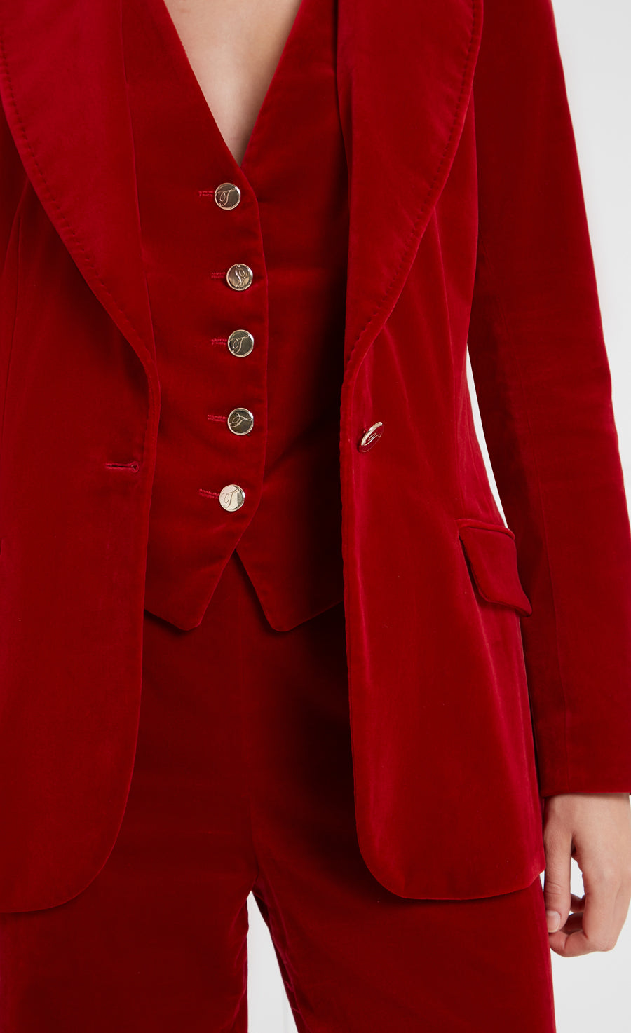 Clove Velvet Jacket - Scarlet | Tailoring | Temperley London ...