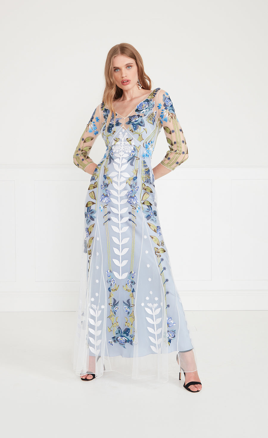 Lucille V-Neck Dress - Frost Blue | Dresses and Jumpsuits | Temperley ...
